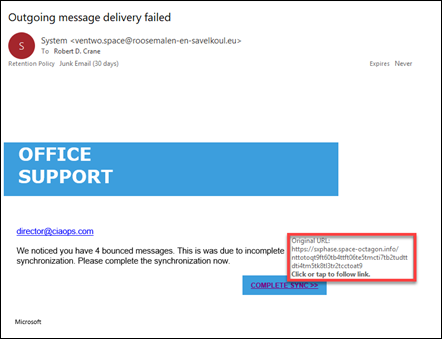 Example of Office 365 ATP Safe Links in action – CIAOPS