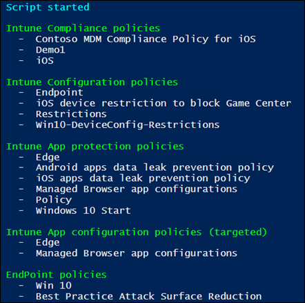Get Intune and Endpoint policies using PowerShell – CIAOPS