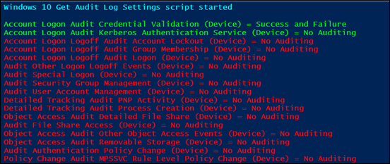 Reviewing Windows 10 Audit Policy Settings – CIAOPS