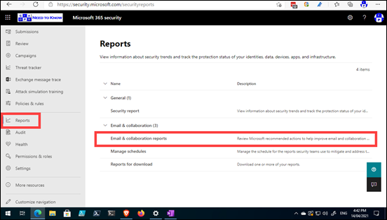 Email filtering reports – CIAOPS